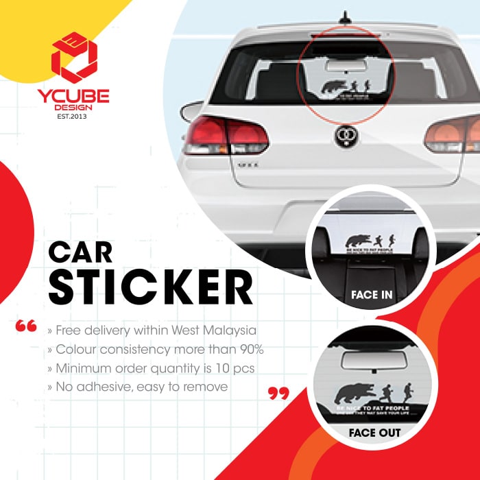 Car Window Sticker 120 x 115mm | Car Window Sticker | Ycube Branding ...