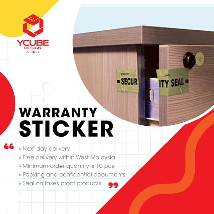 Warranty Sticker Diameter 25mm | Die Cut | Round | Ycube Branding Sdn Bhd