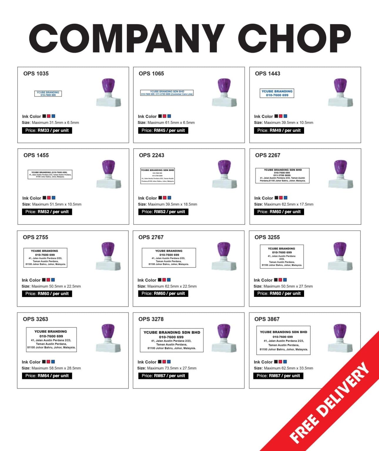 Company Chop | Design Printing | JB to SG
